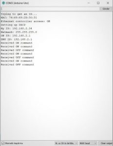 Arduino ve Ethernet Modülü ENC28J60 ile LED Kontrolü - electronca.com