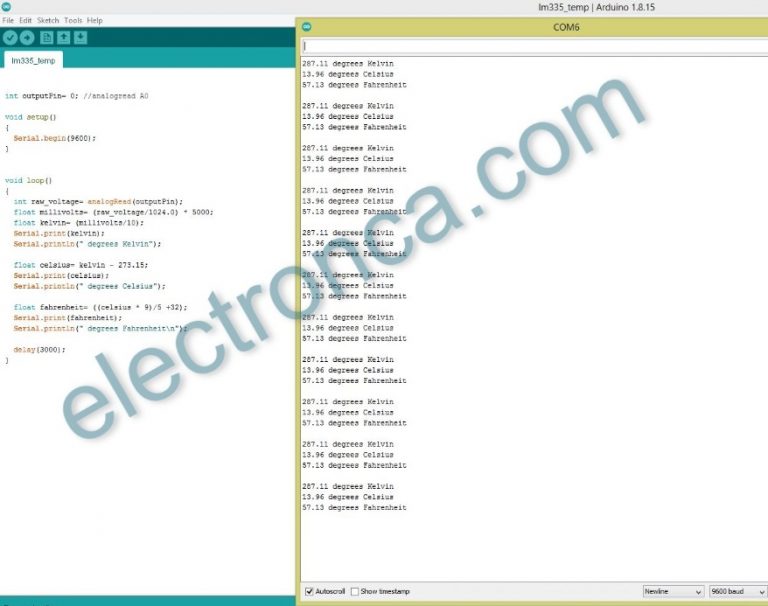 LM335 Temperature Sensor with Arduino - electronca.com
