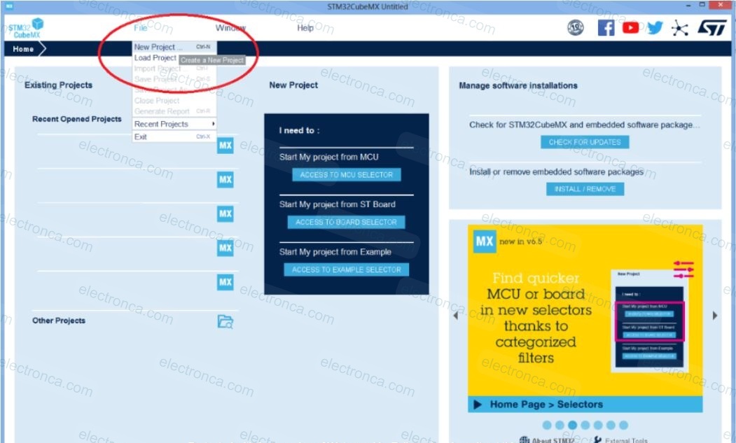 Starting with Nucleo STM32F302R8 and Blinking LED - electronca.com
